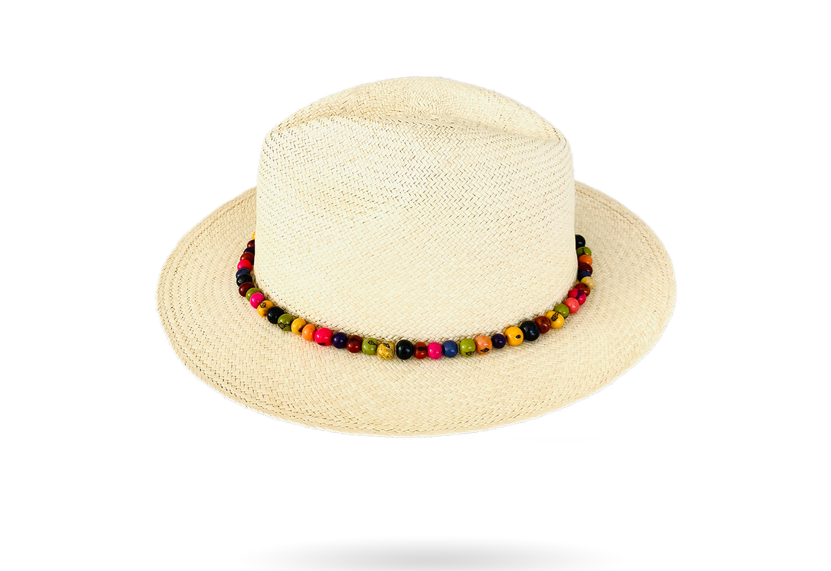 Ecuador pom pom seeds beaded band Fine Panama Hat for girls by La ...